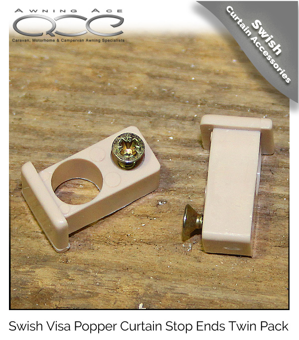 Swish Visa Popper Curtain Track Stop Ends (Pack of Two) - awningace.com