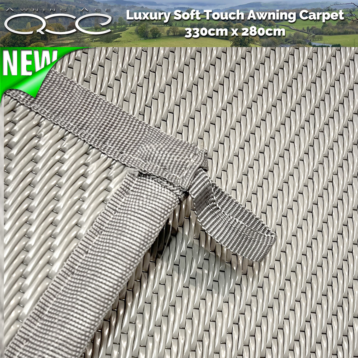Luxury Awning Carpet 330cm x 280cm Grey Carpet Groundsheet - awningace.com