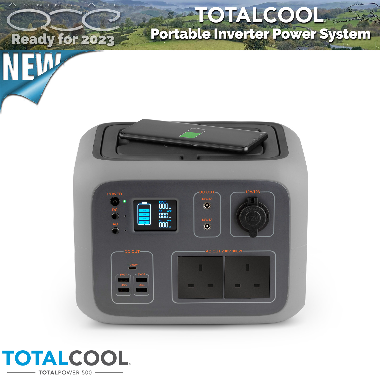Totalcool Totalpower 500 Portable Lithium Power Inverter - awningace.com