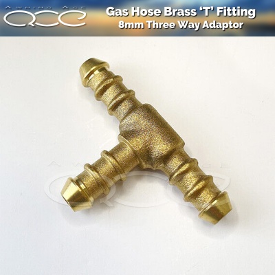 8mm 3 Way Brass Tee Piece Joiner Fuel Hose Joiner T Connect Air Water Gas Oil - awningace.com