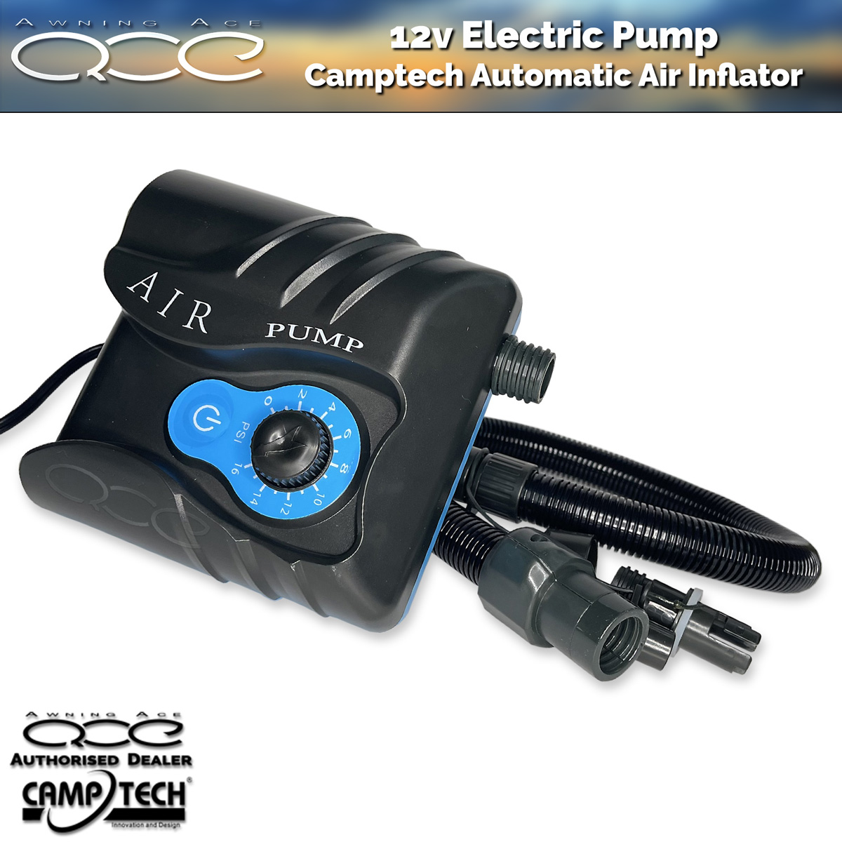 Camptech 12v Electric Air Pump For Awnings Caravan Motorhome Campervan ...