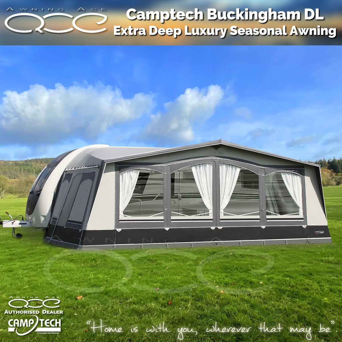 Camptech Buckingham DL Ultimate Seasonal Awning Size 10 (875-900cm ...