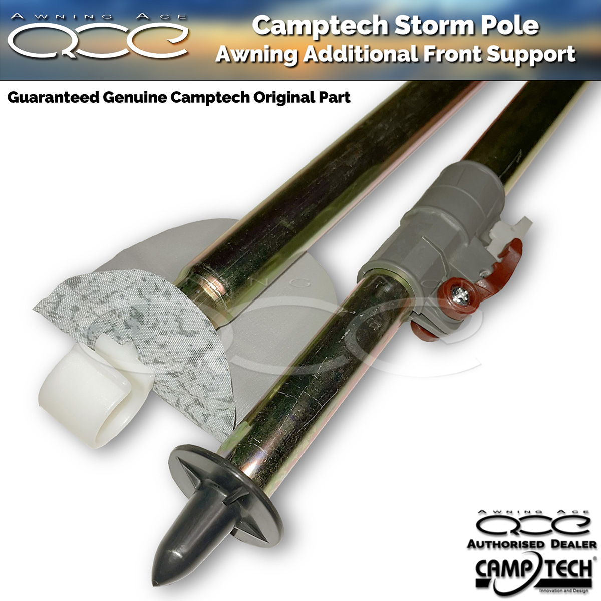 Camptech Front Upright Awning Storm Pole - awningace.com