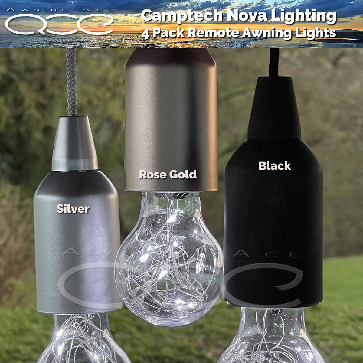 LED Hanging Awning Lights with Remote Control (4 Pack) - awningace.com