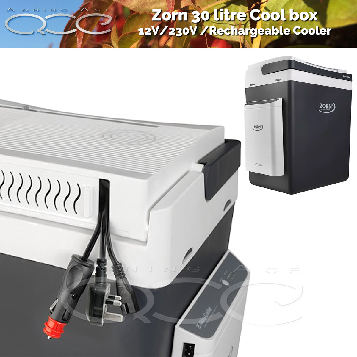 Zorn Z32 12V/230V 30 Litre Rechargeable Cool Box - awningace.com