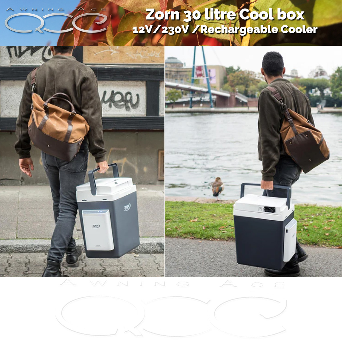 Zorn Z32 12V/230V 30 Litre Rechargeable Cool Box - awningace.com