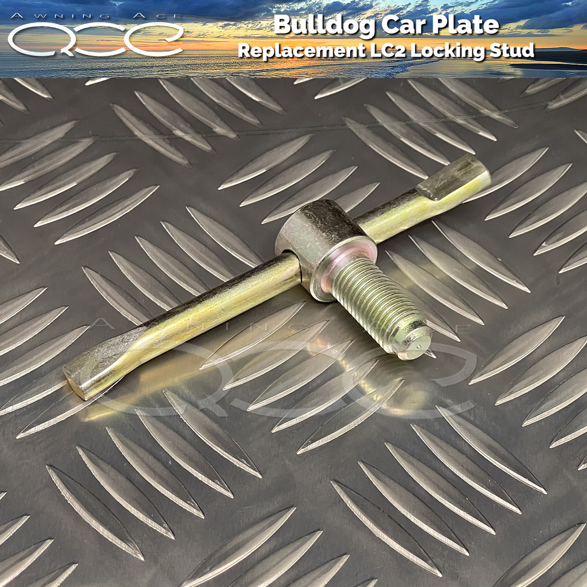 Bulldog LC2 Locking Stud for LC1 Car Plate - awningace.com