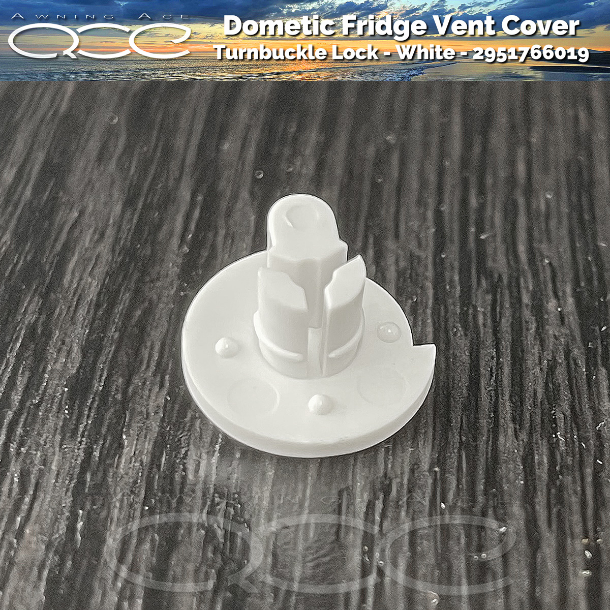 2 x Dometic Fridge Vent Winter Closing Clip White 2951766019 ...