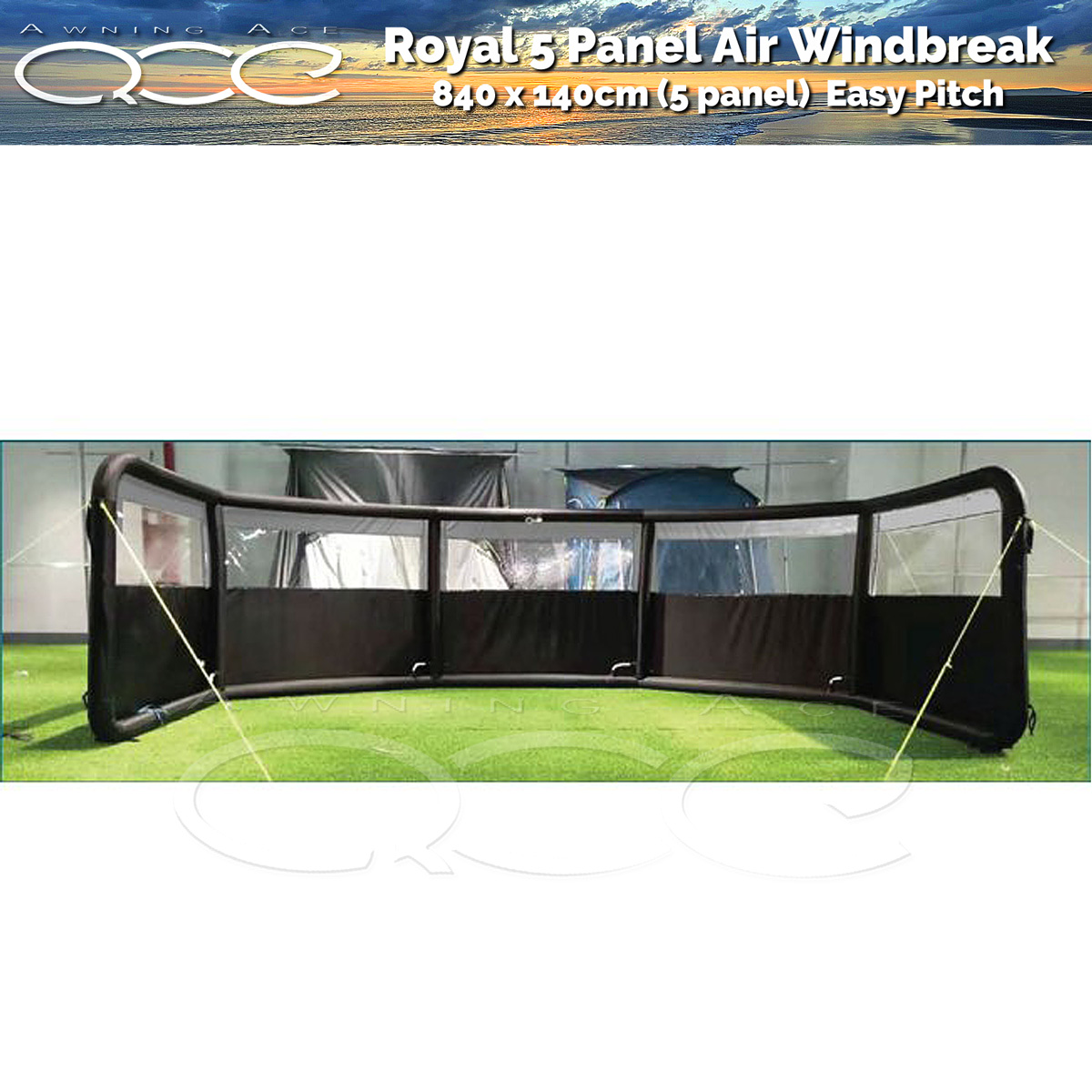 5 Panel Air Inflatable 6 metre Windbreak by Royal - awningace.com