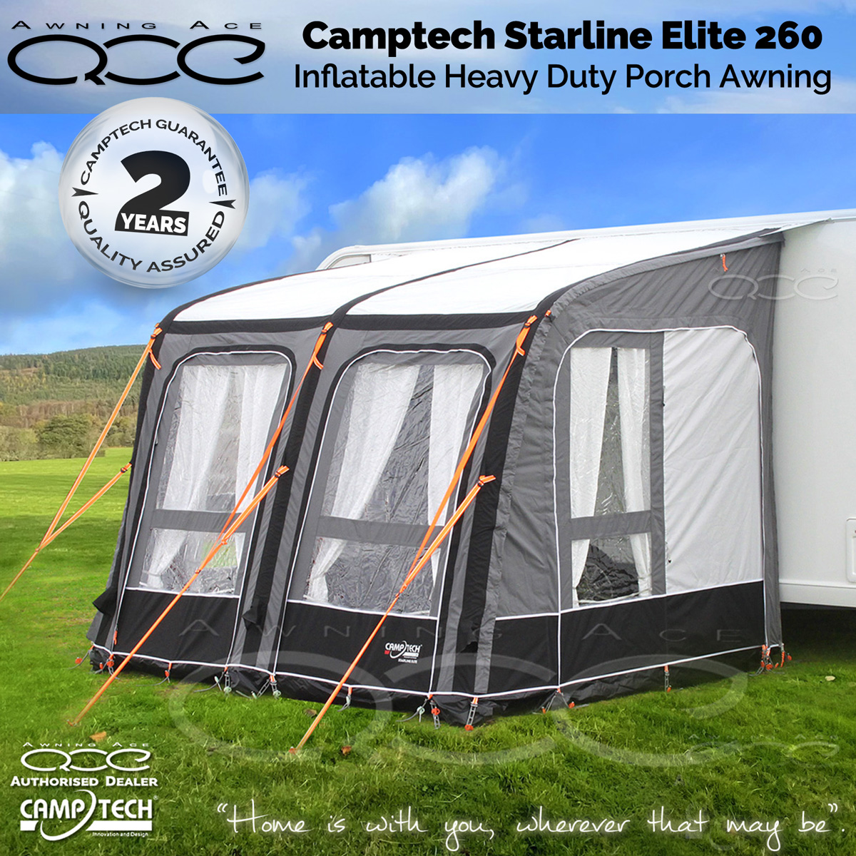 Camptech Starline Elite 260 Air Inflatable Caravan Porch Awning ...