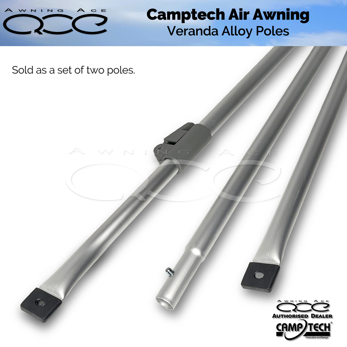 Camptech steel Veranda Bars Poles for full Awnings - awningace.com