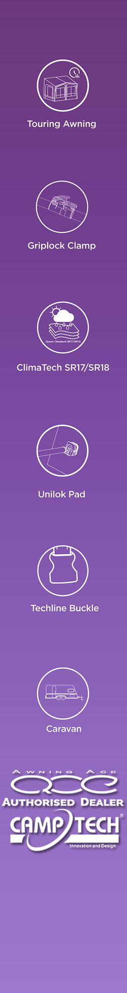 Camptech Duchess Fibre Frame All Season Caravan Porch Awning ...