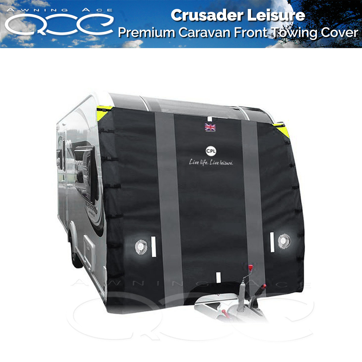 Caravan Premium Front Towing Cover Crusader Leisure - awningace.com