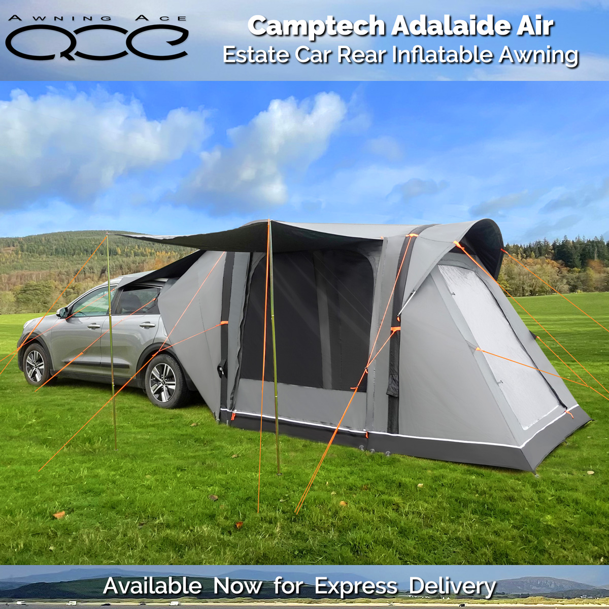 Camptech Adelaide Rear Car Awning Tent - awningace.com