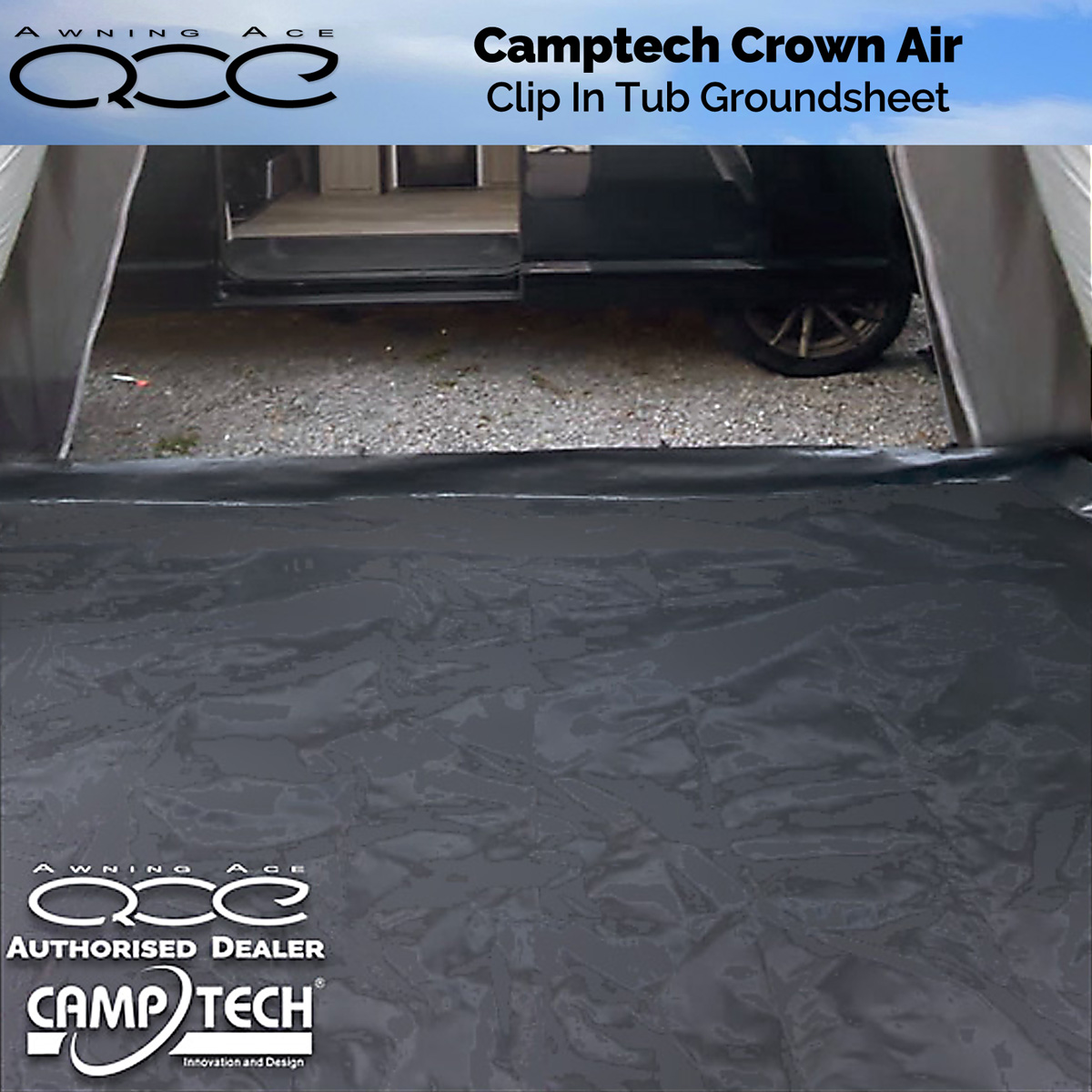 Camptech Moto Air Crown MIDI Campervan Drive Away Awning - awningace.com