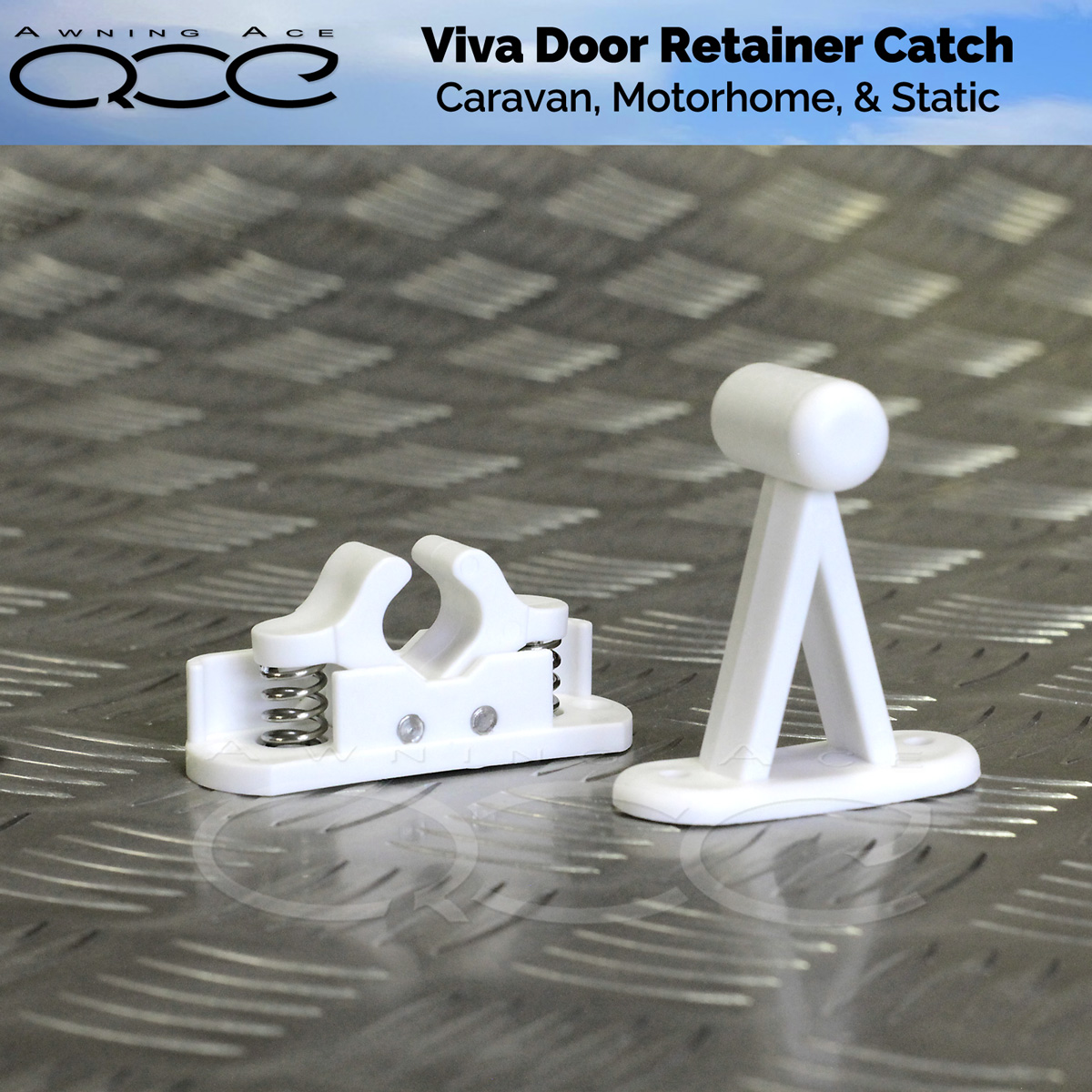 Viva Door Retainer Catch Latch White - awningace.com