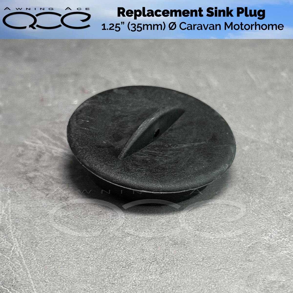 Universal Black Caravan Shower, Sink Replacement Plug 35mm dia ...