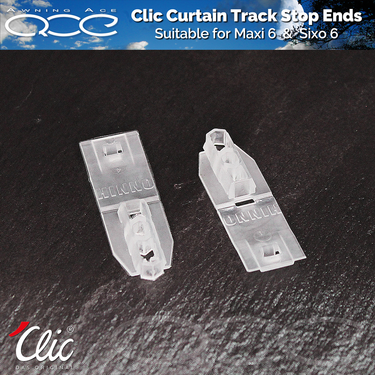 Hinno Clic Maxi 6 and SixO 6 End Stop (HS1) Twin Pack - awningace.com